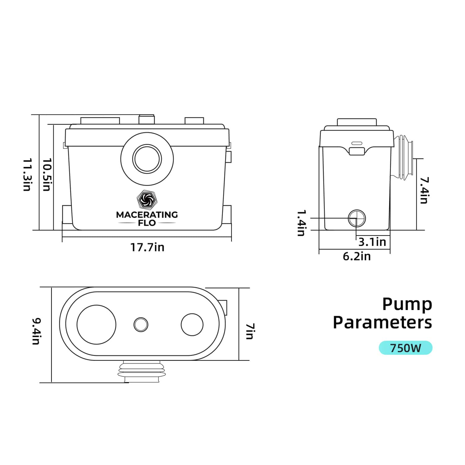 MaceratingFlo Ultra 750W Macerator Pump